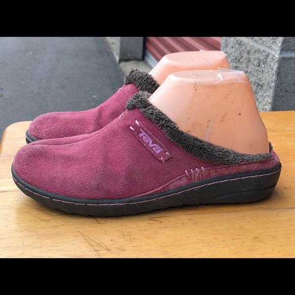 Teva | Shoes | Teva Sn 4298 Belu Kiru Womens Red Suede Mule Shoes Size ...